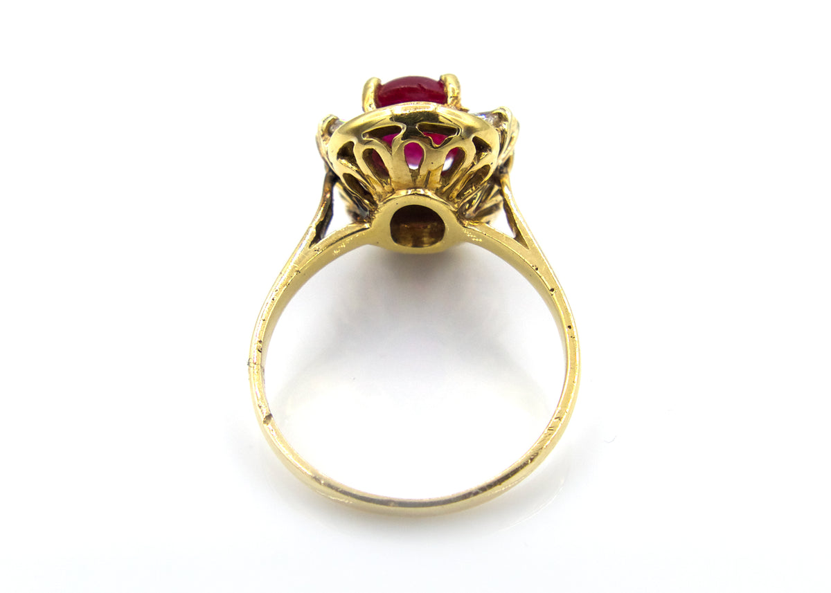 Vintage Cabochon Ruby Diamond Cocktail Ring – Ben Moses Jewelry